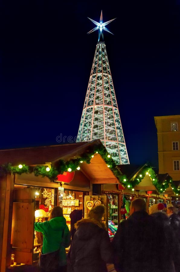 Christmas Tree in Innsbruck Stock Photo - Image of christmas, europe ...