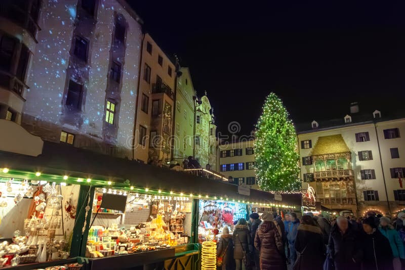Christmas Tree in Innsbruck Editorial Stock Photo - Image of dachl ...