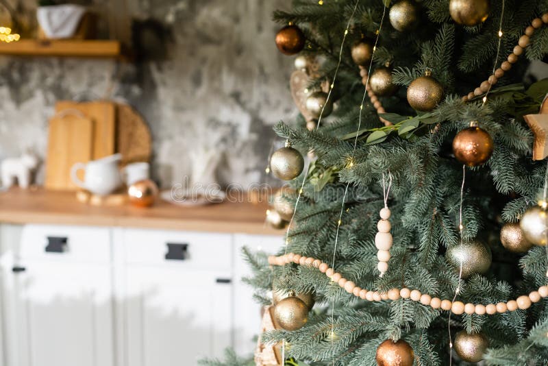 Christmas Tree the Interior. Christmas Card .decor Stock Photo - Image ...