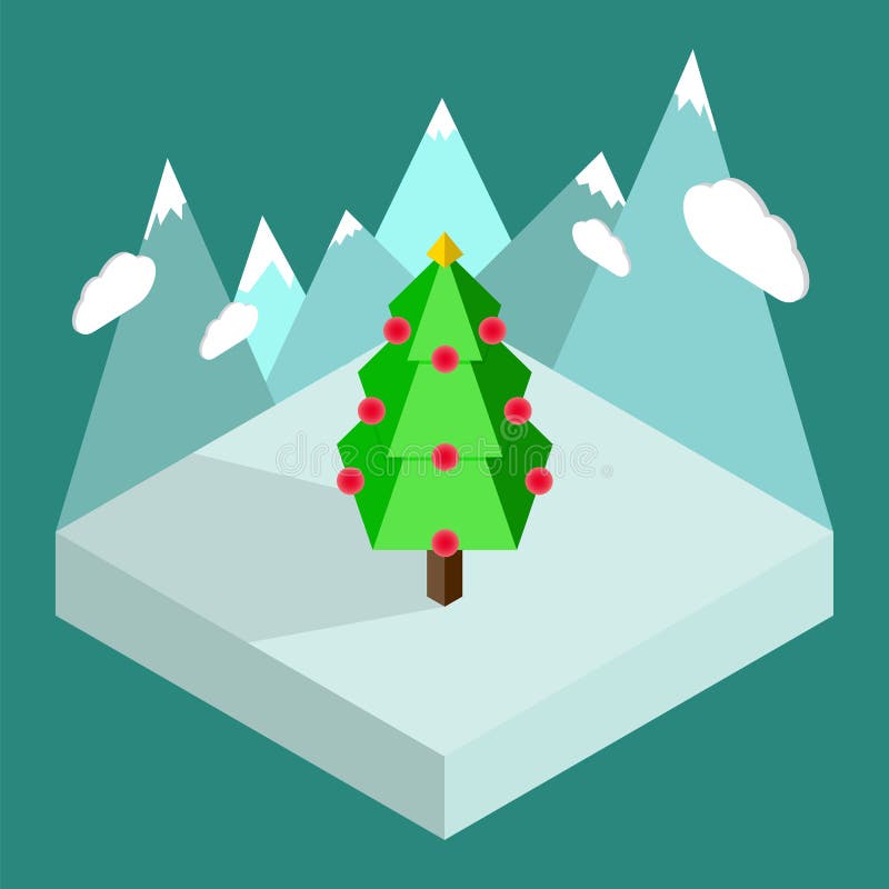 Christmas Tree Isometric. Vector Illustration Stock Vector ...