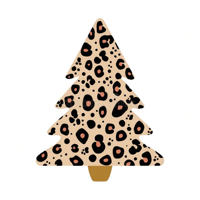 Christmas Tree with Leopard Spot Pattern, a Stylish Holiday Transparent ...