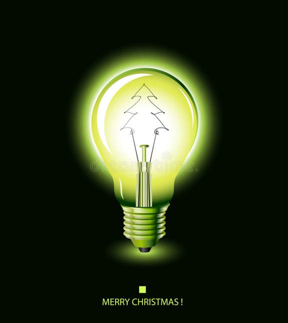 Christmas Tree Light Bulb - Green Stock Vector - Illustration of ...