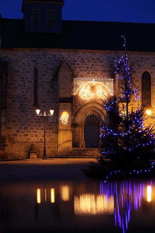 Christmas Tree Light Reflections Stock Photo - Image of doors ...