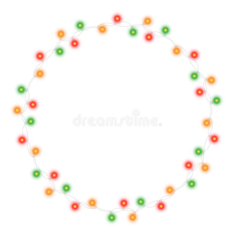 Christmas Tree Light String Garland Stock Vector - Illustration of glow ...