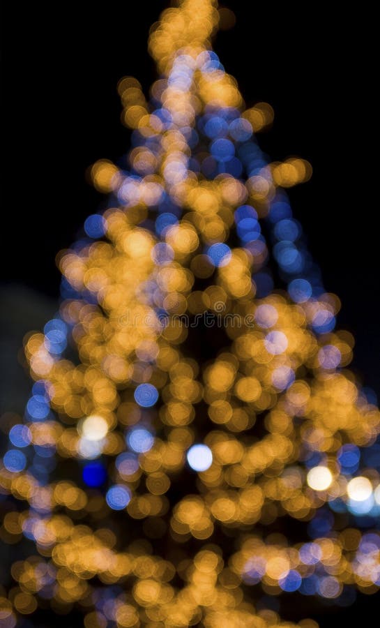 Christmas Tree Lights Background Stock Photo - Image of blue, black ...