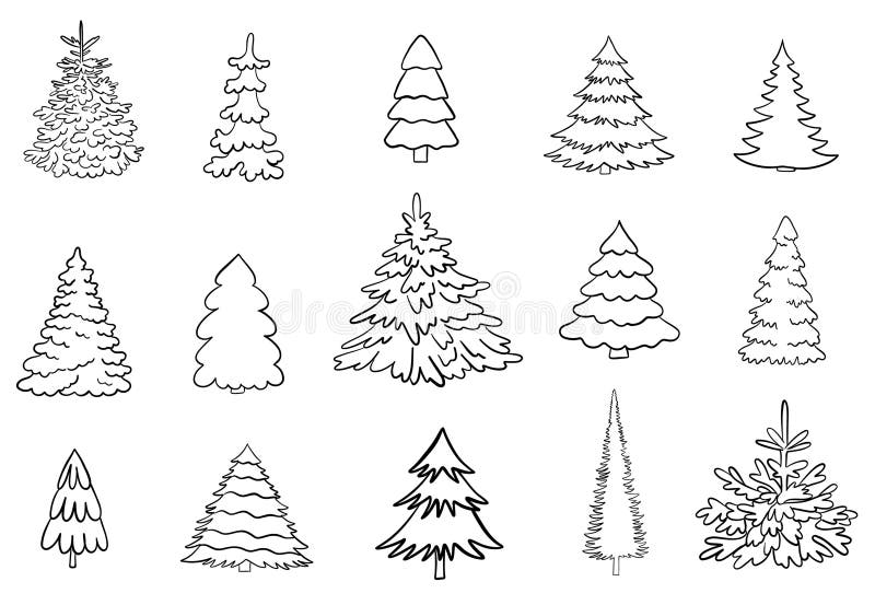 Christmas Tree Drawing Set Stock Illustrations – 38,916 Christmas Tree ...