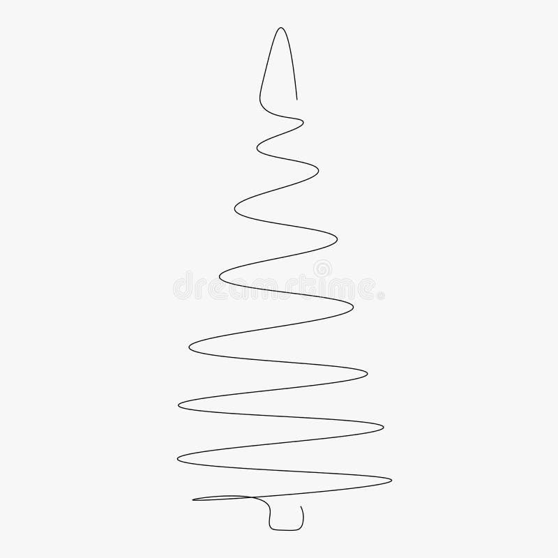 Christmas Tree One Line Drawing Vector Illustration Stock Vector ...