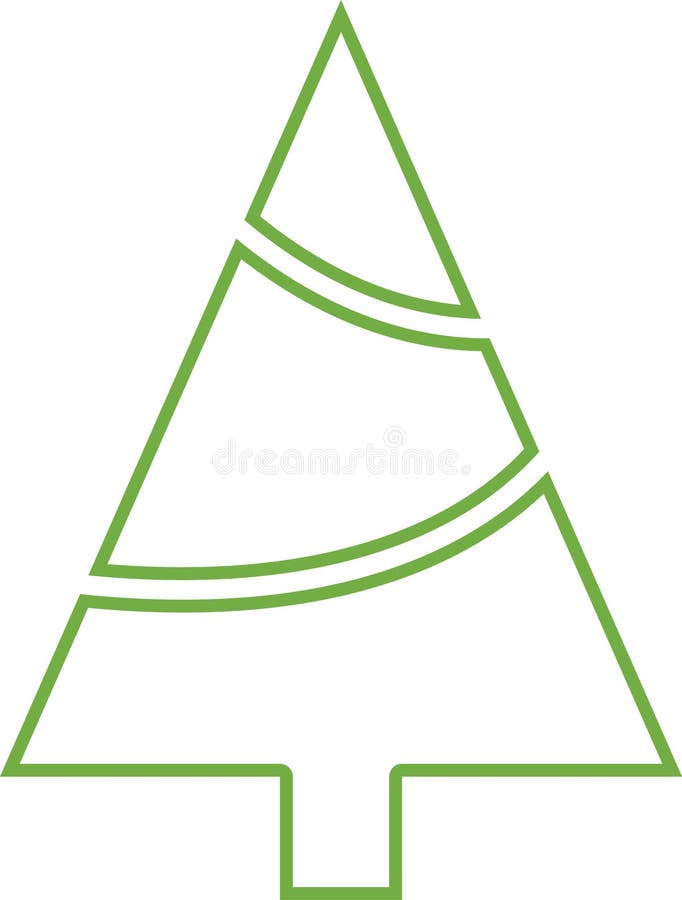 Christmas Tree Line Icon Vector. Christmas Green Tree Illustration with ...