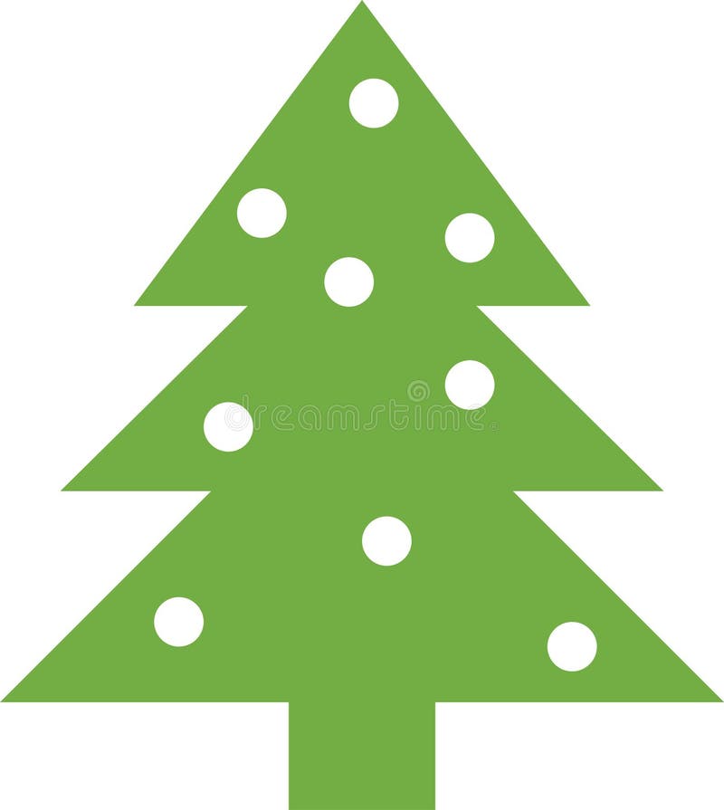 Christmas Tree Line Icon Vector. Christmas Green Tree Illustration with ...