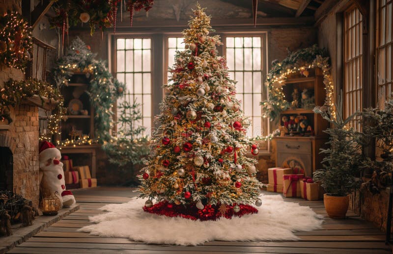 Christmas Tree in the Living Room with Fairy Tale Theme Stock Image ...