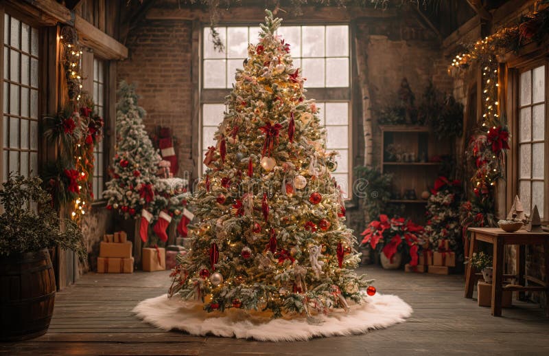 Christmas Tree in the Living Room with Fairy Tale Theme Stock Image ...