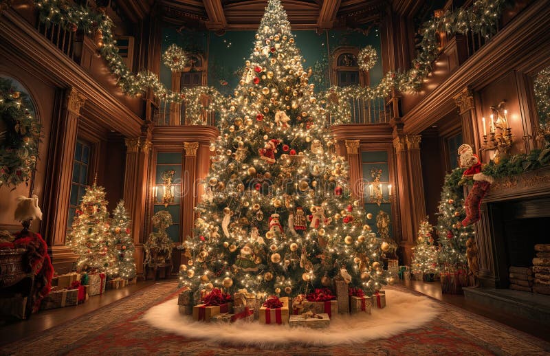 Christmas Tree in the Living Room with Fairy Tale Theme Stock Photo ...