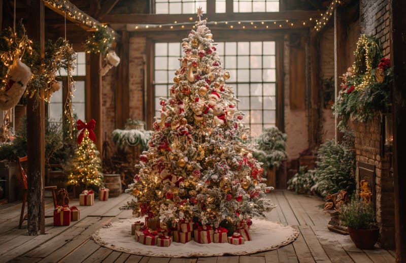 Christmas Tree in the Living Room with Fairy Tale Theme Stock Photo ...