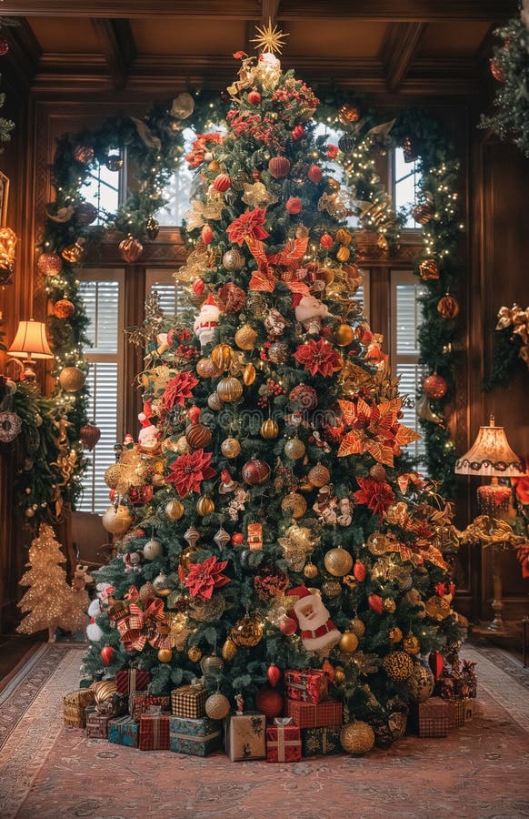 Christmas Tree in the Living Room with Fairy Tale Theme Stock Image ...