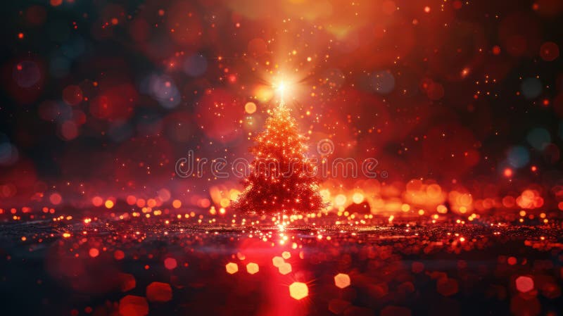 Christmas Tree Loading with Bokeh Lights and Progress Bar Stock ...