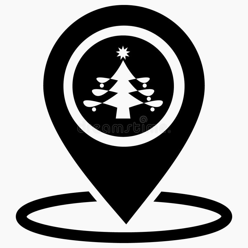 Christmas Tree Location Icon Stock Vector - Illustration of celebration ...