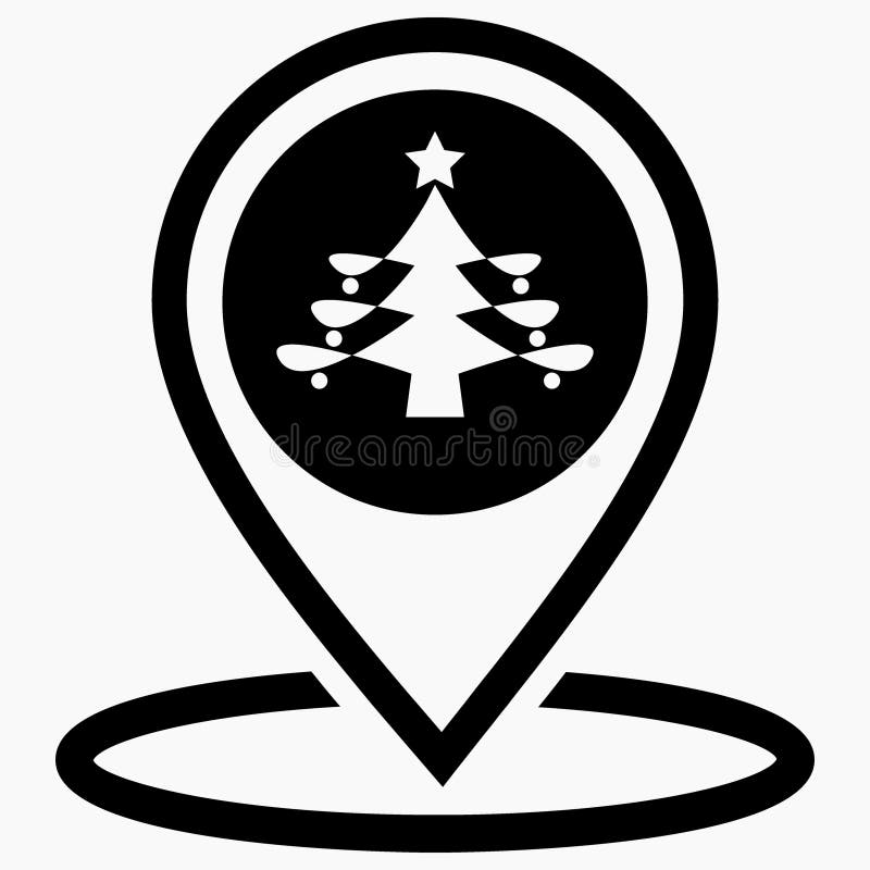 Christmas Tree Location Icon Stock Vector - Illustration of celebration ...