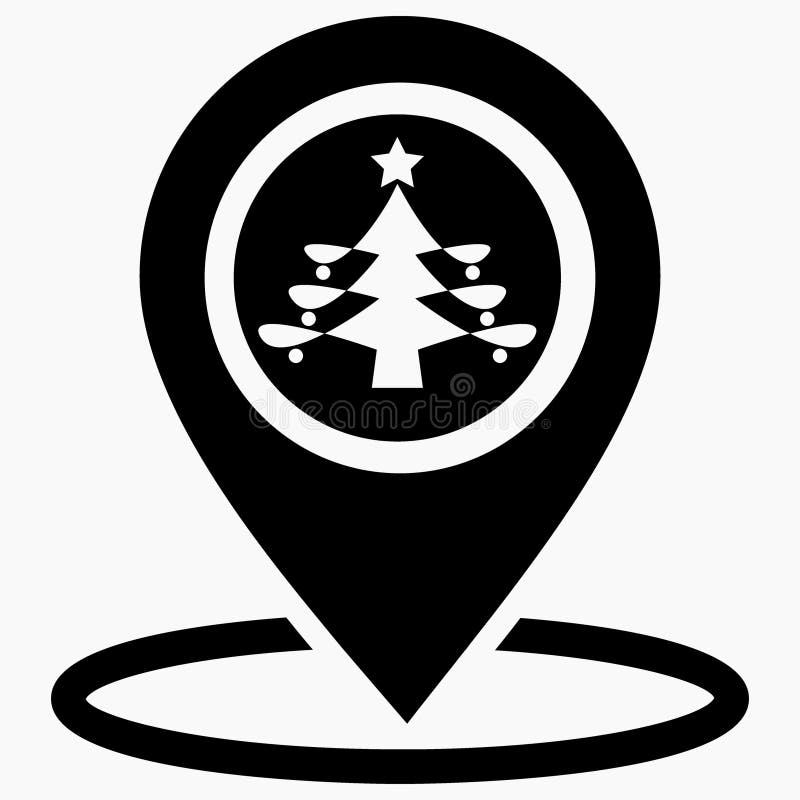 Christmas Tree Location Icon Stock Vector - Illustration of celebration ...