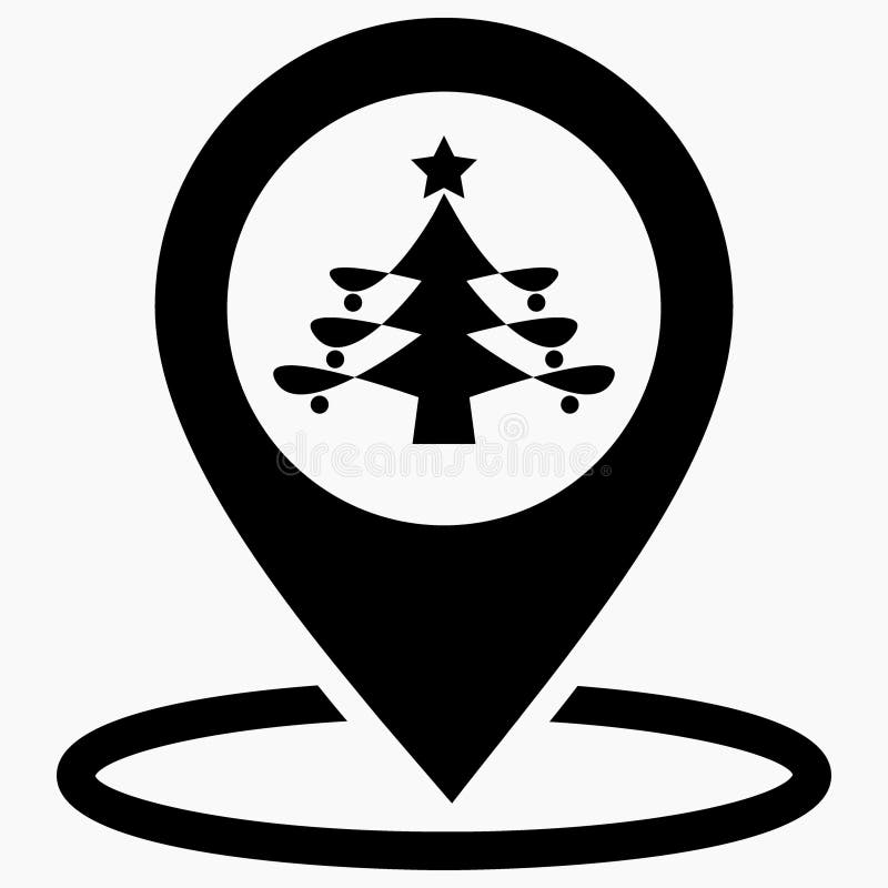 Christmas Tree Location Icon Stock Vector - Illustration of snowy ...
