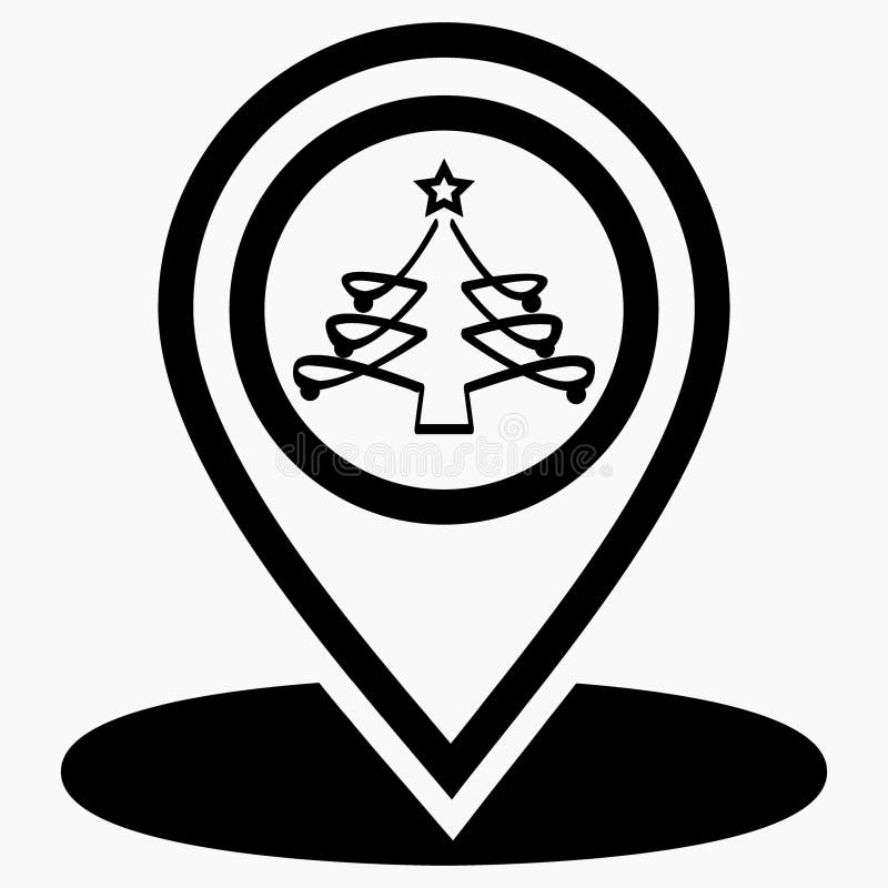 Christmas Tree Location Icon Stock Vector - Illustration of design ...