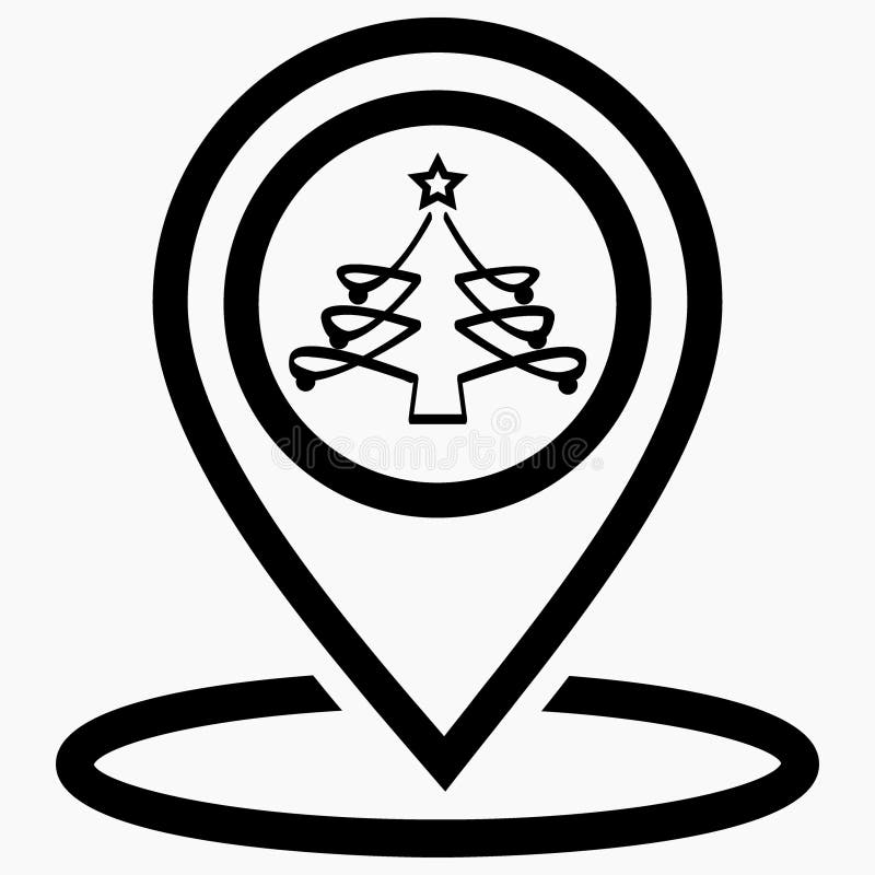 Christmas Tree Location Icon Stock Vector - Illustration of navigation ...