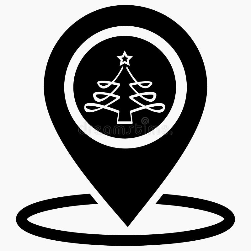 Christmas Tree Location Icon Stock Vector - Illustration of cold, flat ...