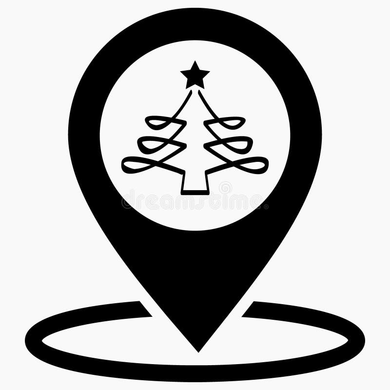 Christmas Tree Location Icon Stock Vector - Illustration of forest ...