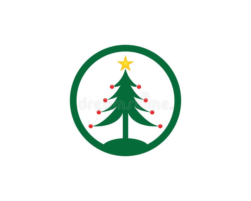 Christmas Tree Logo Vector Template Stock Vector - Illustration of ...