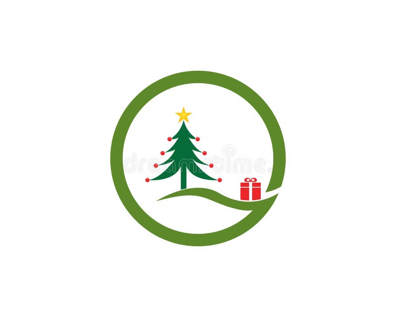 Christmas Tree Logo Vector Template Stock Vector - Illustration of ...
