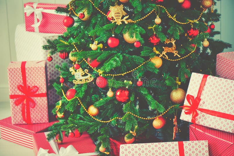 Christmas Tree and Lots of Gifts Stock Image - Image of christmas ...