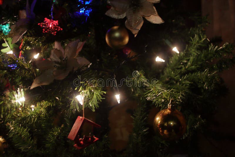 Christmas Tree Macro Photo of Decoration Stock Photo - Image of ...