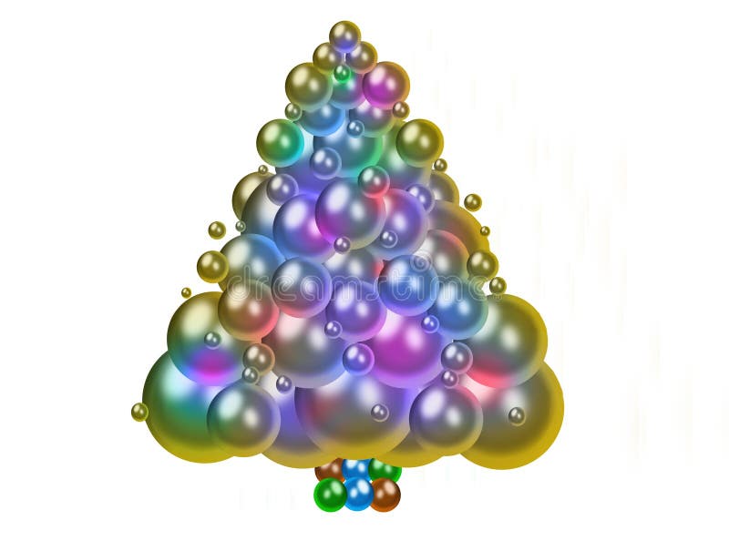 Christmas Tree Made of Bubbles Stock Illustration - Illustration of ...