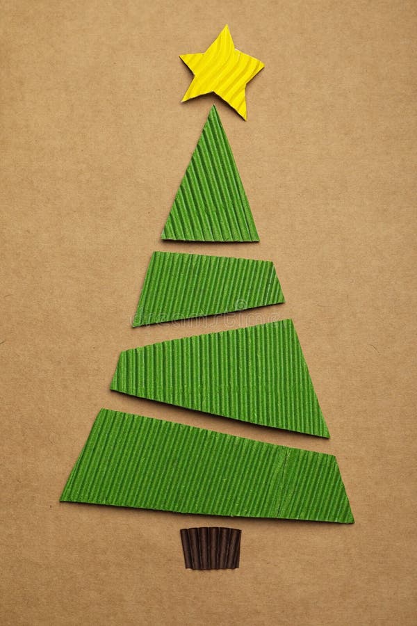 Christmas Tree Made of Carton on Paper, Top View Stock Photo - Image of ...