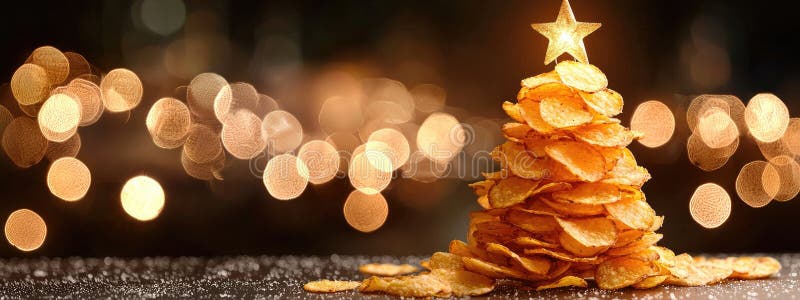 Christmas Tree Made of Chips Stock Image - Image of spicy, spice: 336230095
