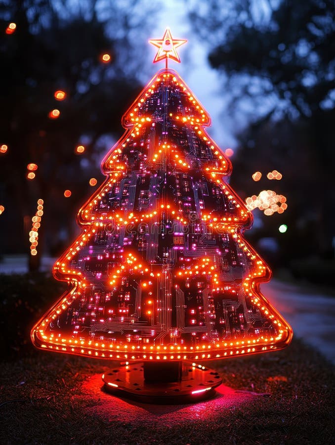 Christmas Tree Made from Computer Microchips and Circuits,tech ...
