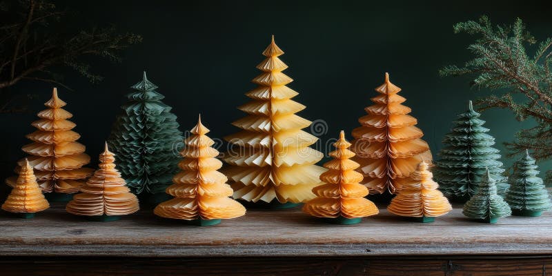 Christmas Tree Made Crumpled Kraft Paper Featuring Rustic Eco Friendly ...