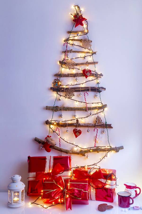 Christmas Tree Made of Dry Branches. Stock Photo - Image of helix ...