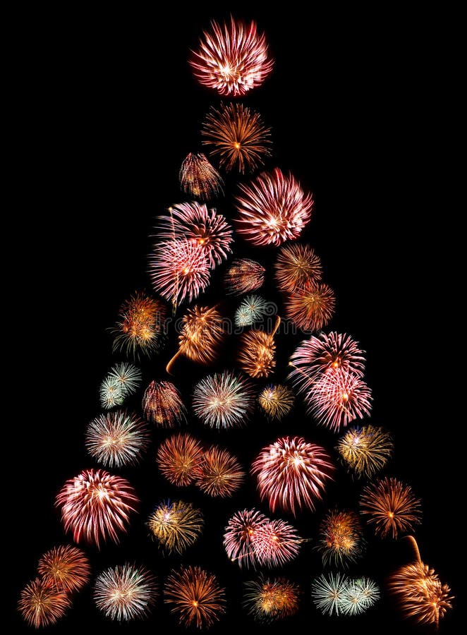 A Christmas Tree Made of Fireworks Stock Image - Image of event ...