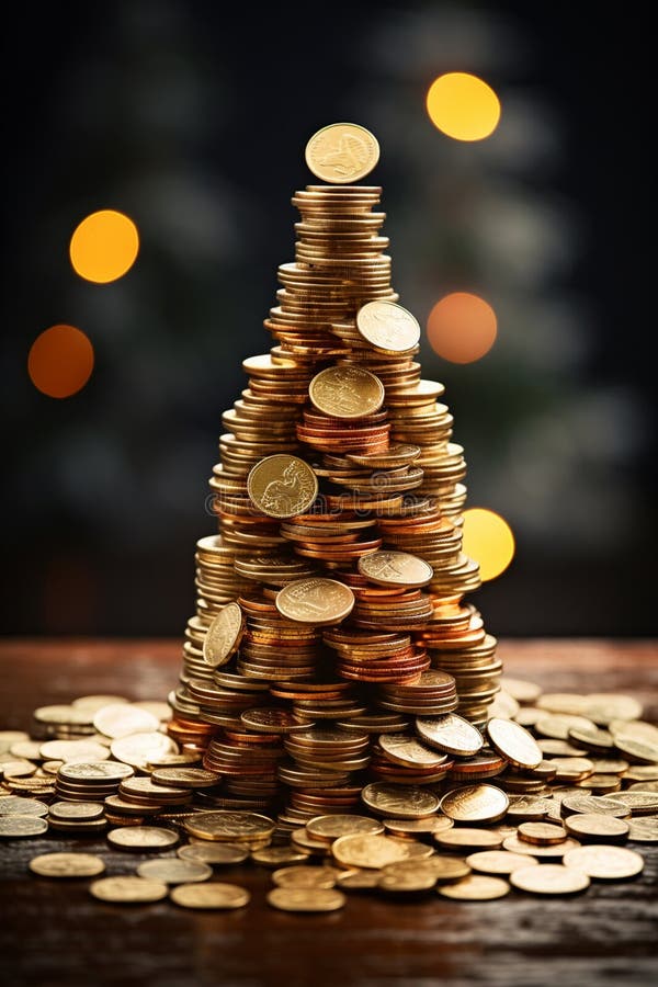 Christmas Tree Made of Gold Coins,business Metaphor Stock Photo - Image ...