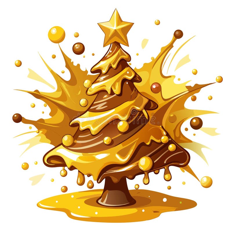 Christmas Tree Made of Milk Chocolate. Splash of Liquid Stock ...
