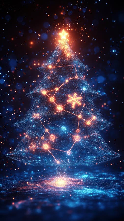 A Christmas Tree Made of Molecular Structures and Chemical Formulas ...