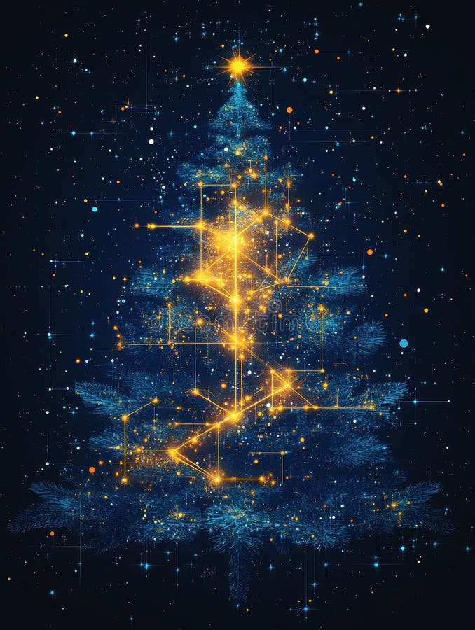 A Christmas Tree Made of Molecular Structures and Chemical Formulas ...