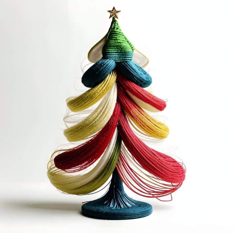 Christmas Tree Made of Threads on a Light Background. AI Generated ...
