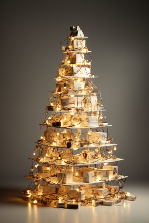 A Christmas Tree Made Out of Electronic Blocks, AI Stock Illustration ...