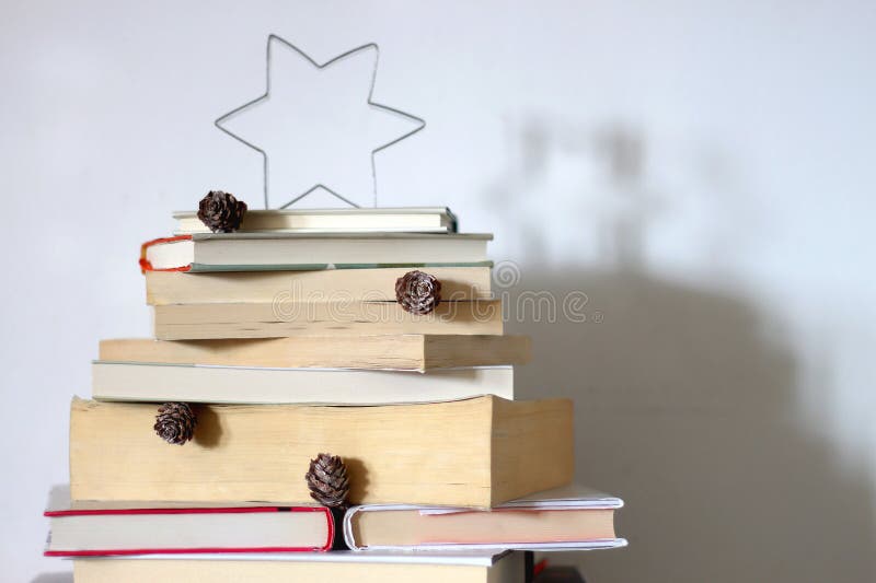 Book Christmas Tree stock photo. Image of holiday, library - 350452408