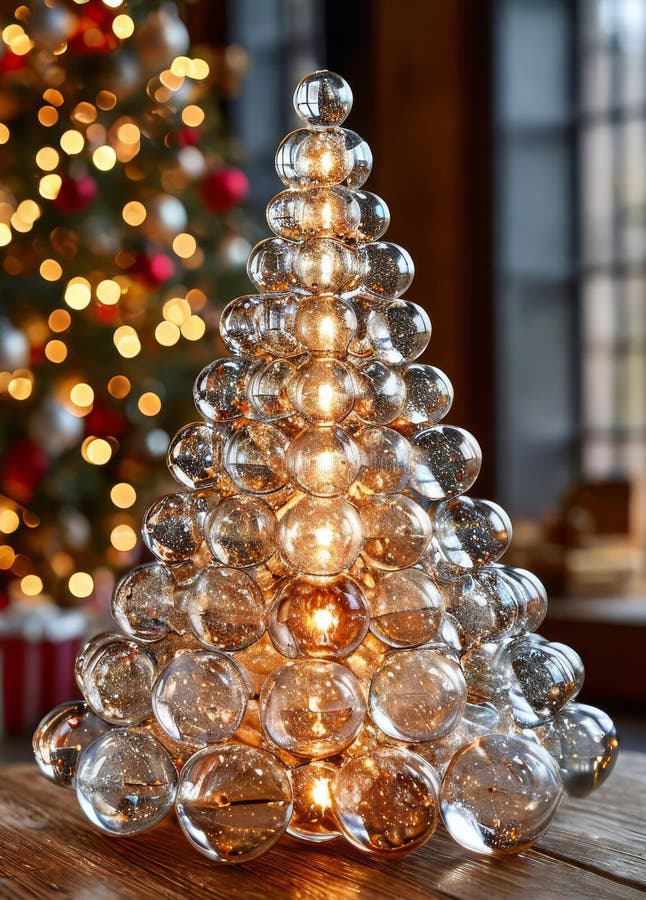 Christmas Tree Made of Transparent Christmas Magic Balls Stock ...