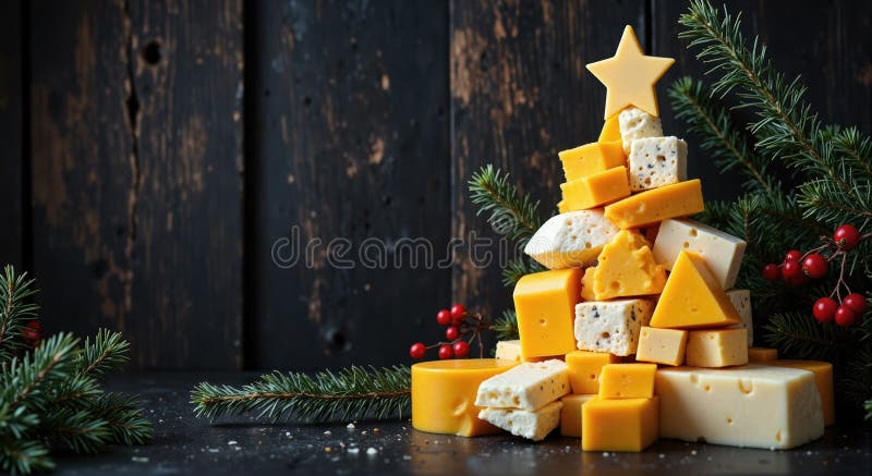 Christmas Tree Made of Triangular Pieces of Various Yellow and White ...