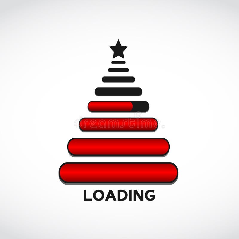 Christmas Tree Made from Web Loading Bars Stock Vector - Illustration ...