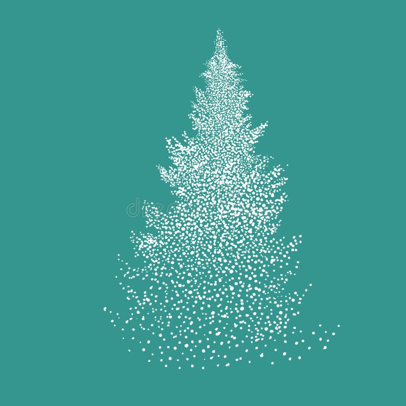 Christmas Tree Made of White Dots. Vector Illustration Stock ...