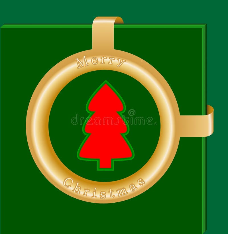 Christmas Tree in the Middle of the Golden Circle Stock Vector ...